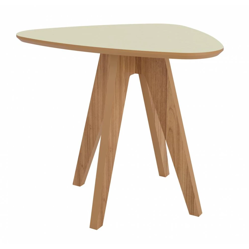 Mesa de Canto Triangular Off White - Decora Barato